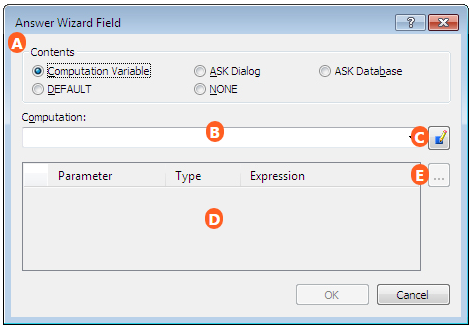 At a Glance: The Answer Wizard Field dialog box