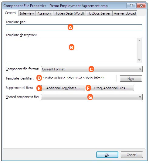 At a Glance: The Component File Properties dialog box