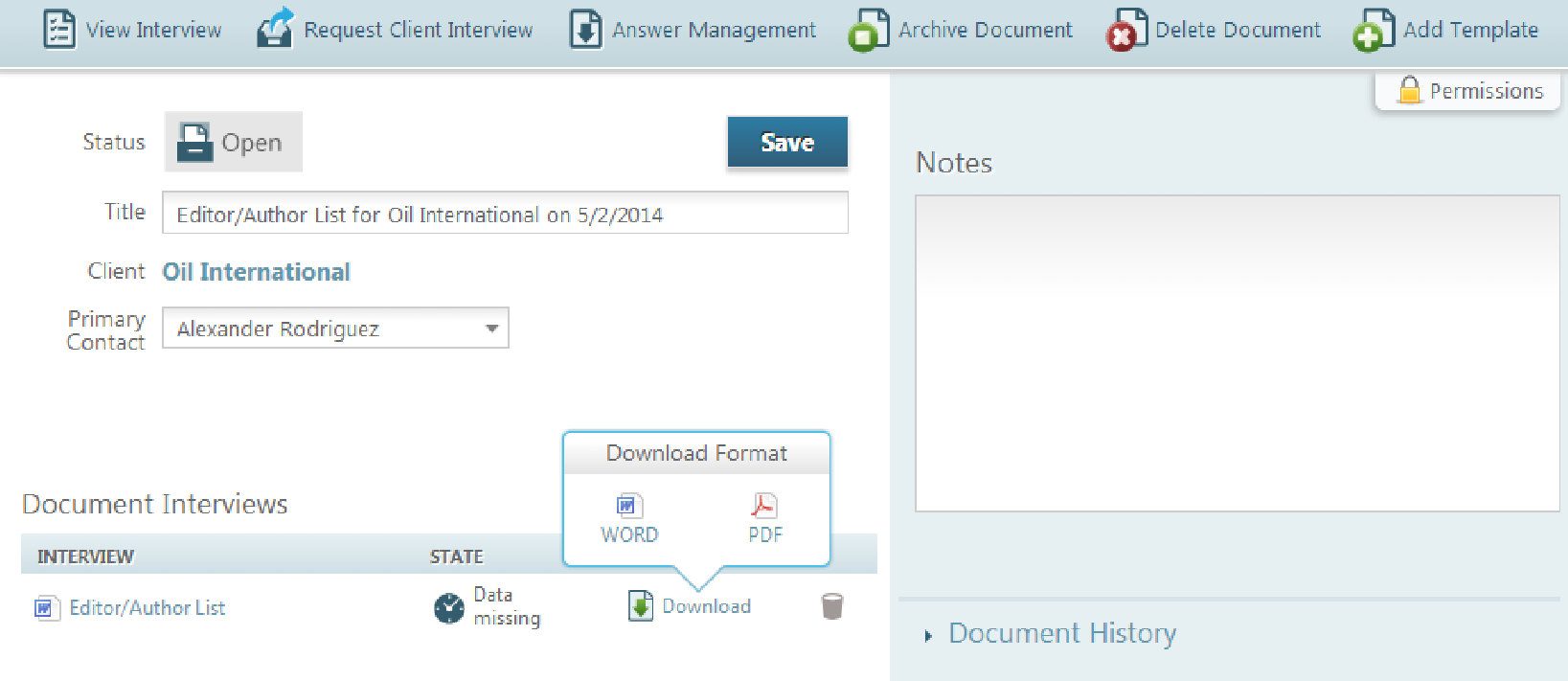 Documents Tab