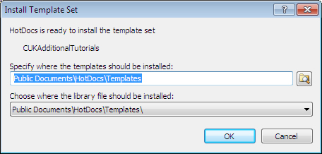 At a Glance: The Install Template Set dialog box